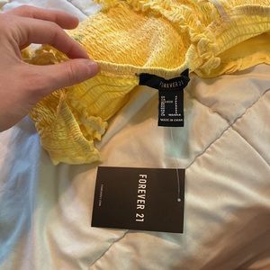 Forever 21 | Tops | New Adorable Yellow Smocked Crop Top | Poshmark